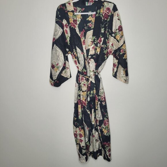 American Vintage | Intimates & Sleepwear | Vintage 8s 90s Black Floral ...